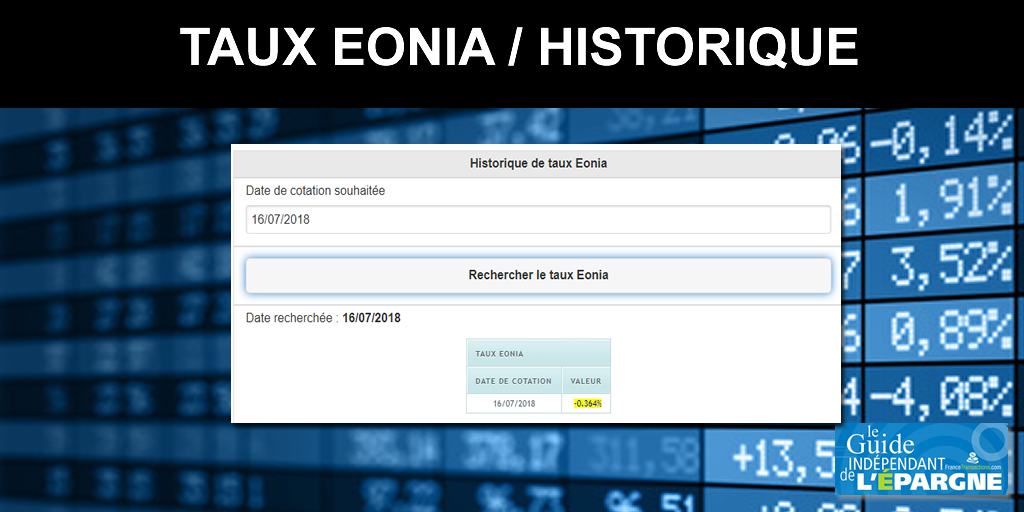 Taux Eonia - Guide épargne - France Transactions