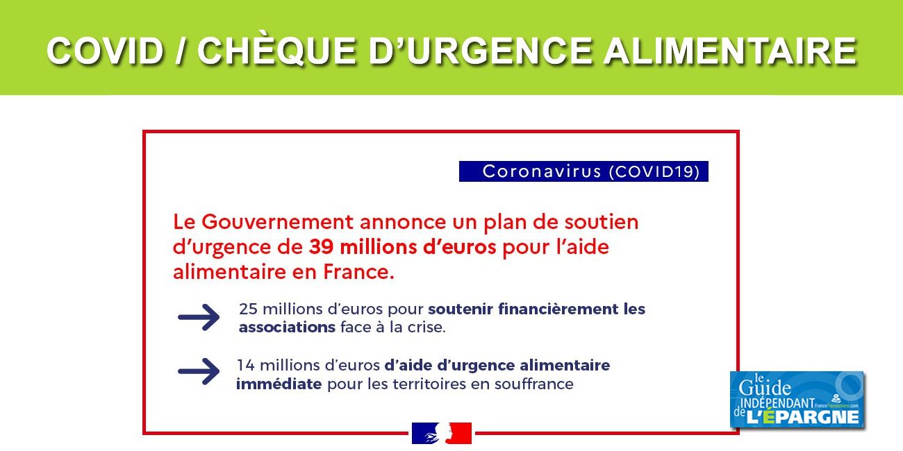 L'aide alimentaire (chèques d'urgence alimentaire de 105 €) n'est en ...